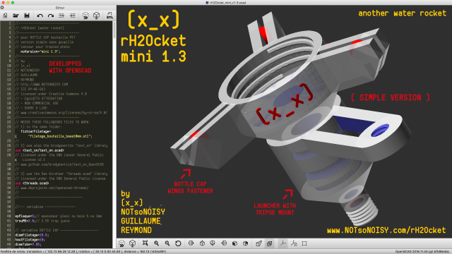 rH2Ocket 3Dprinted+laser cut water rocket – NOTsoNOISY GUILLAUME REYMOND